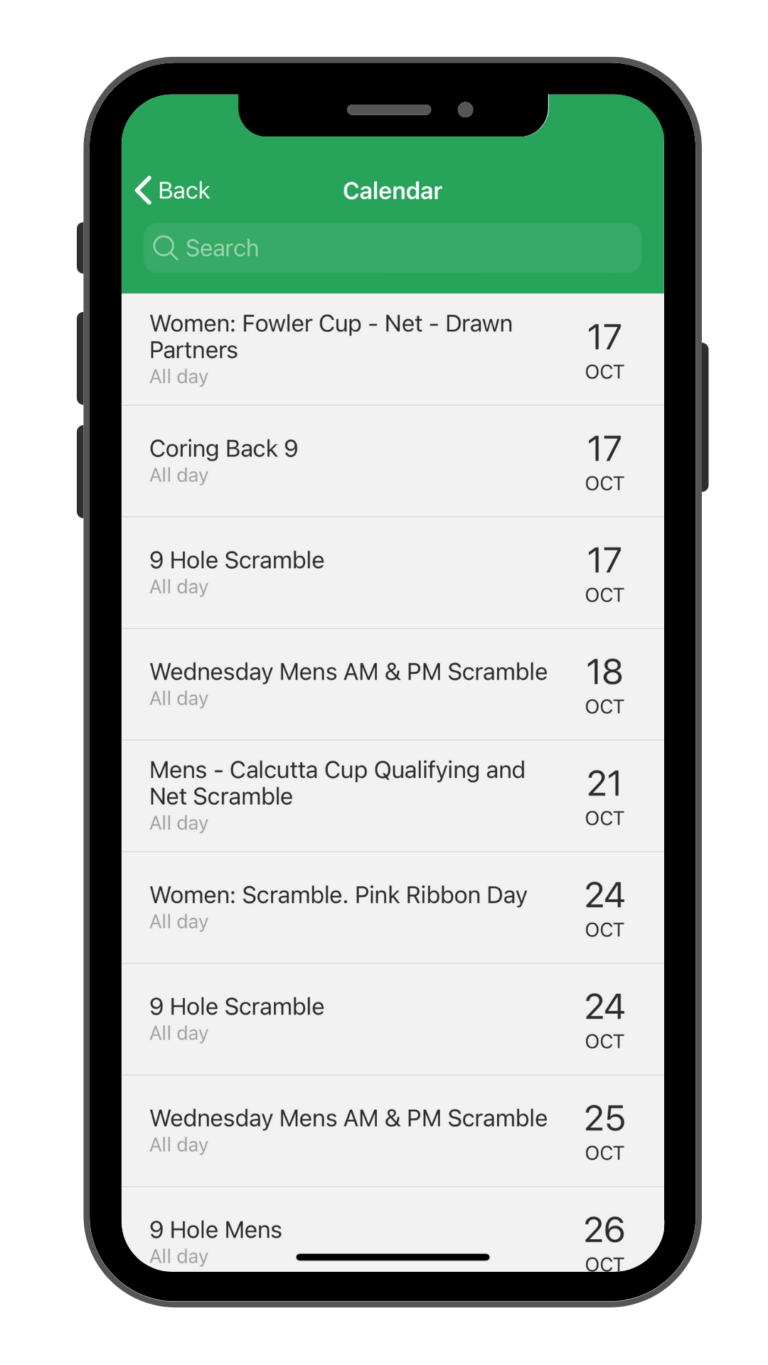 Club Event Calendar | Club Apps by Snapp Mobile
